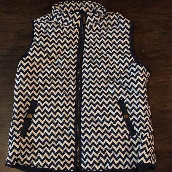 Jackets & Coats | Blue And White Chevron Vest | Poshmark